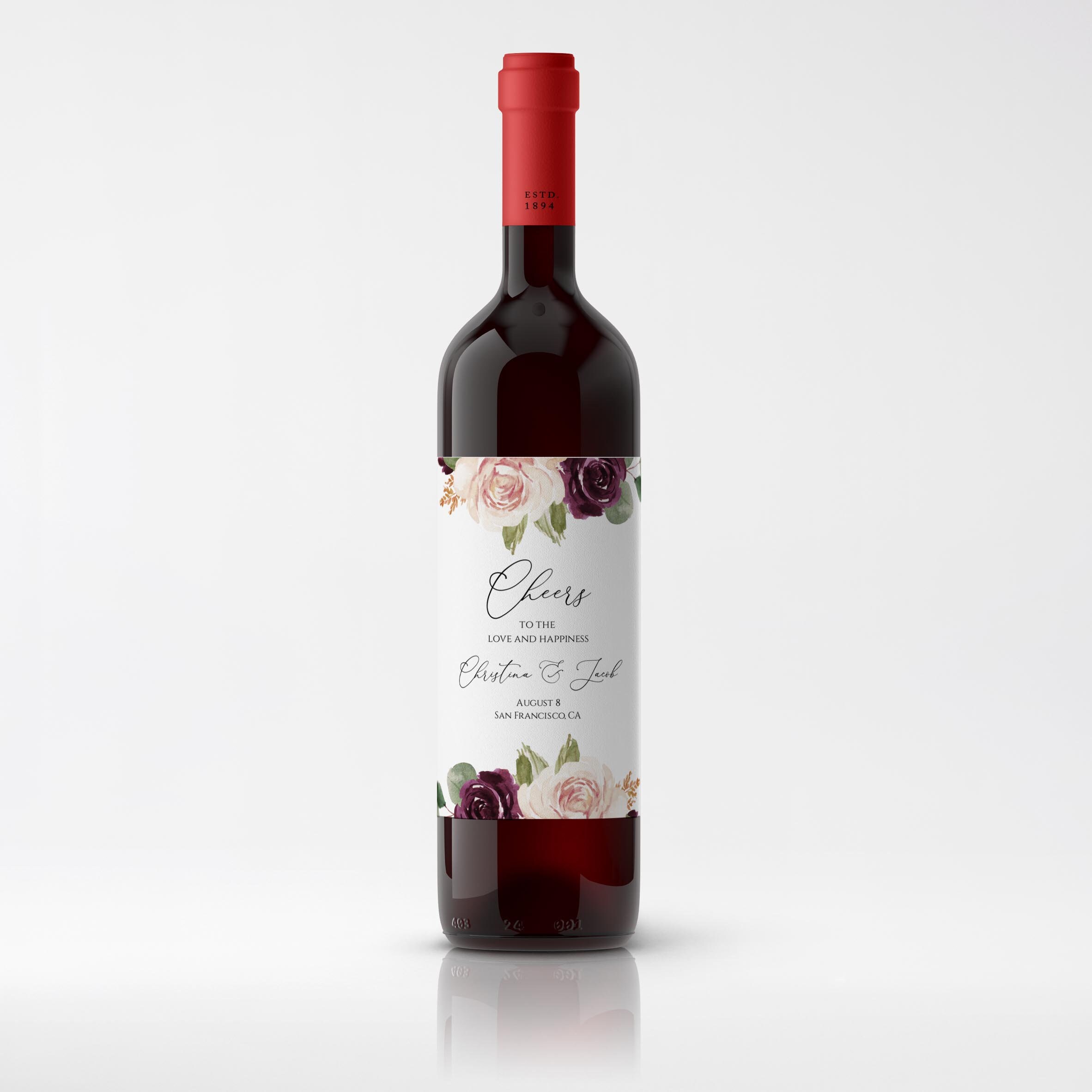 Wine Label Template Instant Download Editable Cheers to Love - Etsy