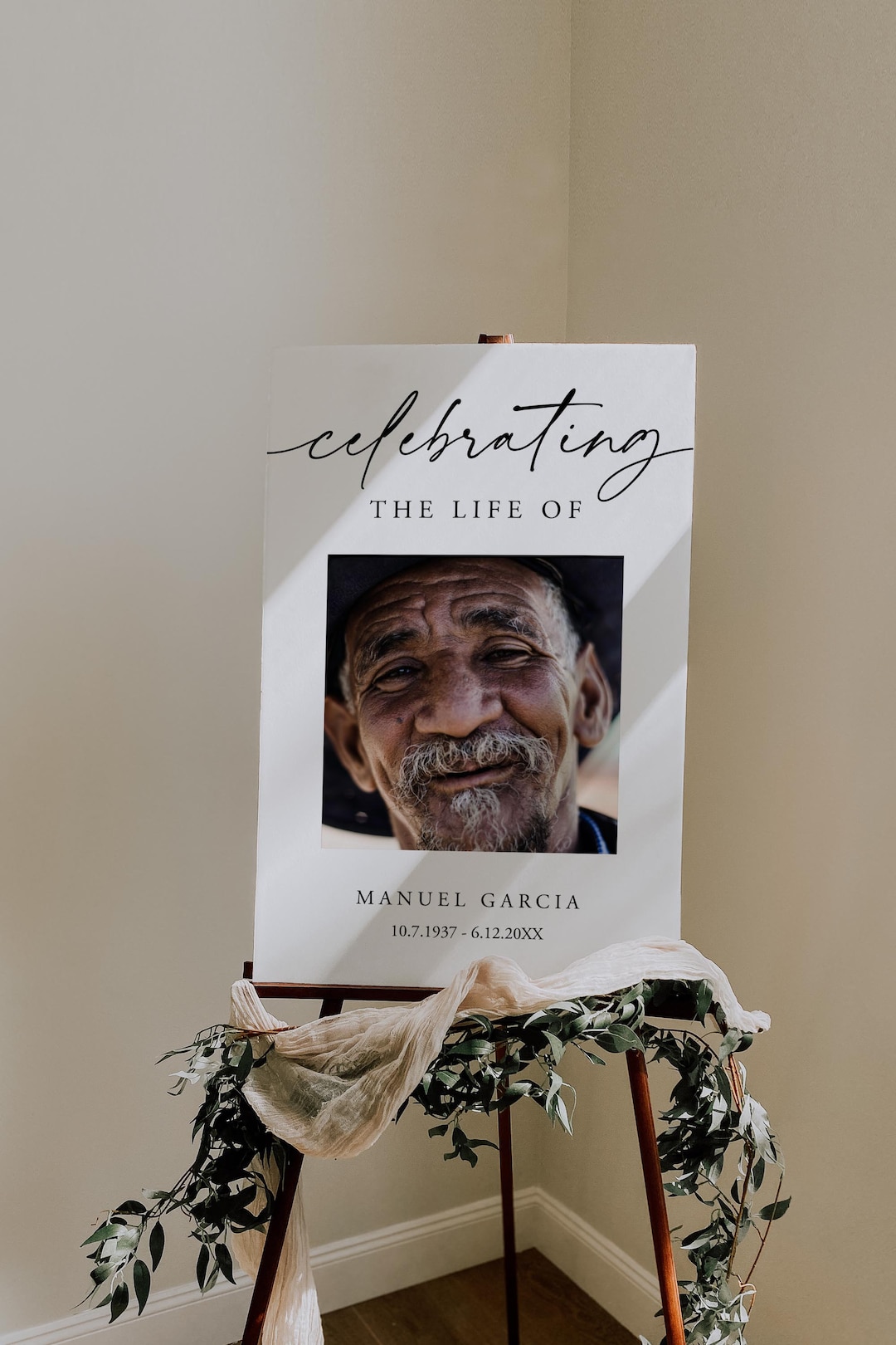 Funeral Memorial Sign Funeral Welcome Sign Celebration of Life Sign in ...