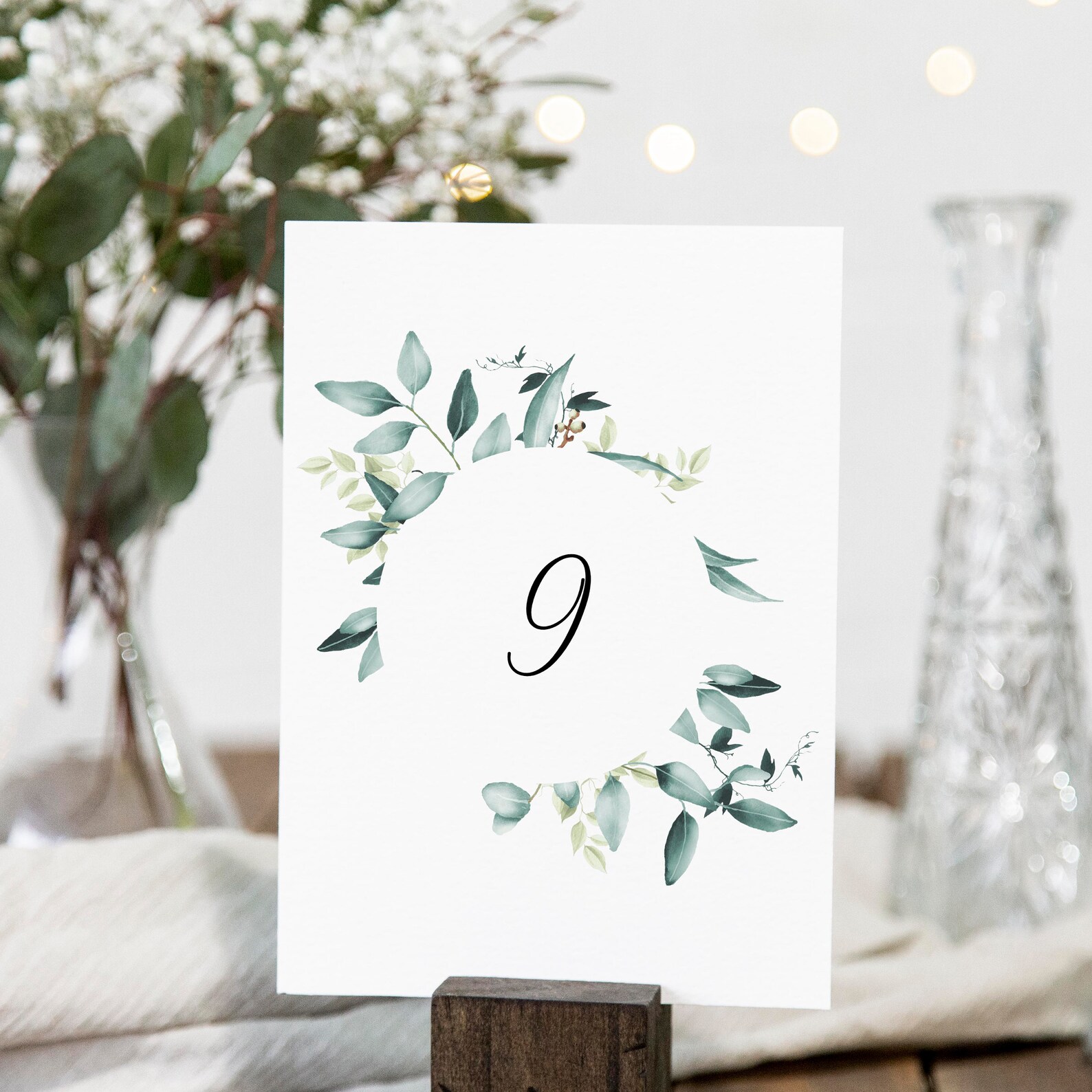 Eucalyptus Table Numbers Instant Download Printable Wedding | Etsy