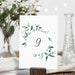 Eucalyptus Table Numbers Instant Download Printable Wedding - Etsy