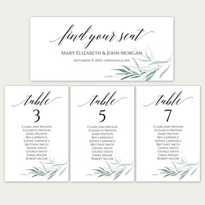 Wedding Seating Cards Editable Seating Cards Find Your Seat - Etsy