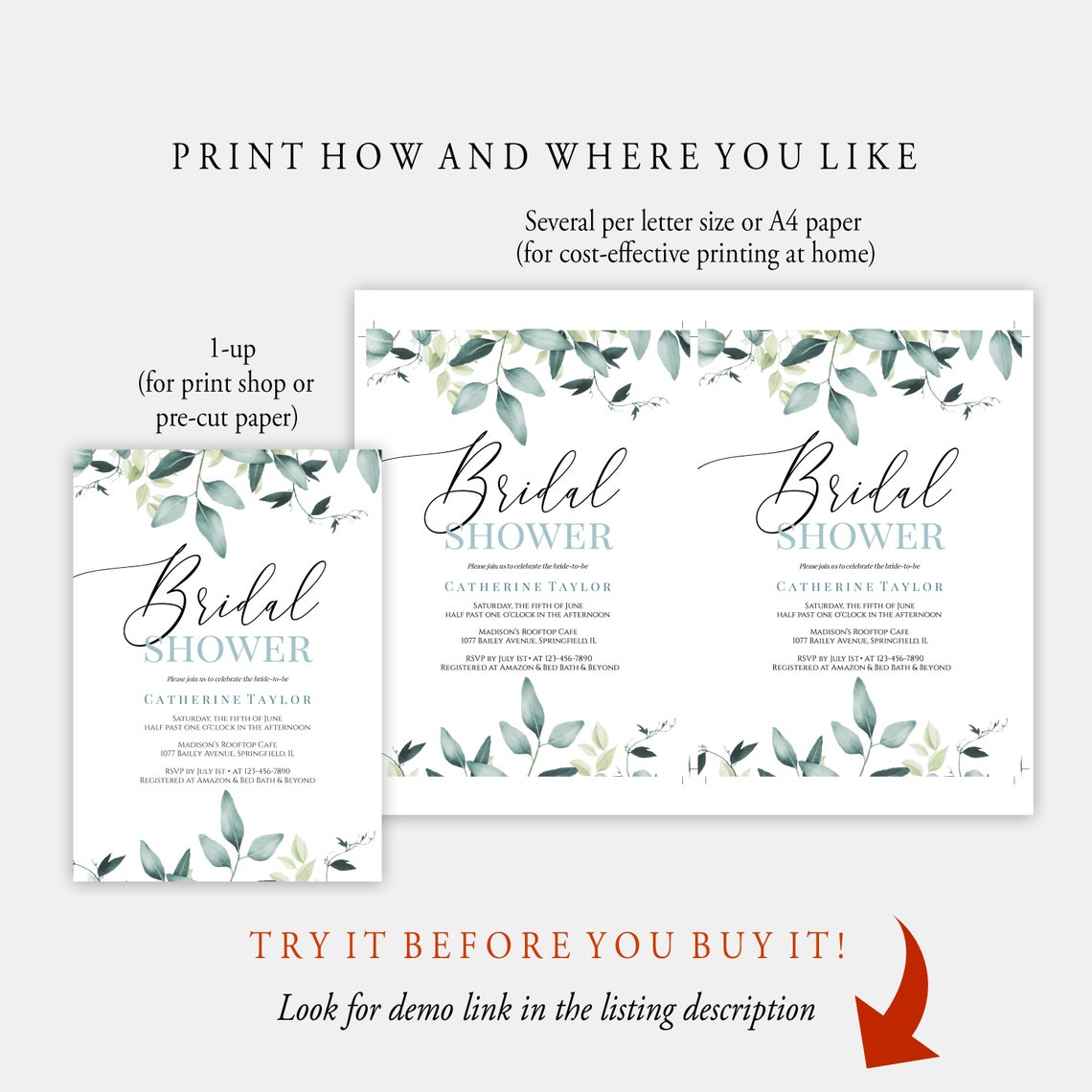 Editable Bridal Shower Invitation Template Instant Download | Etsy