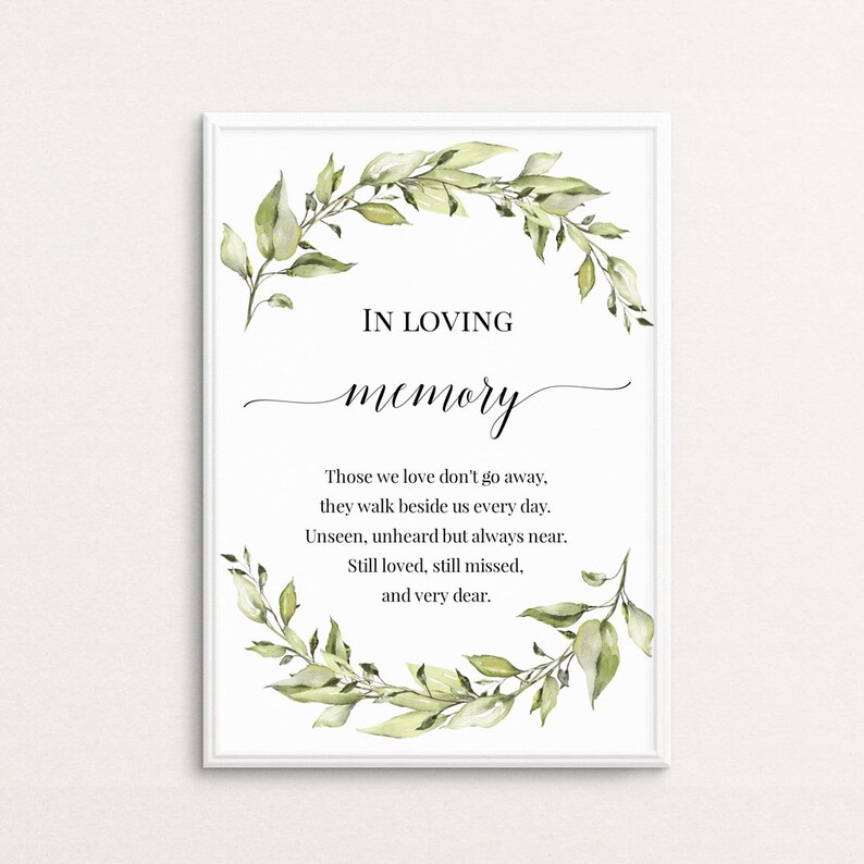 Editable in Loving Memory Sign Printable Memorial Sign - Etsy