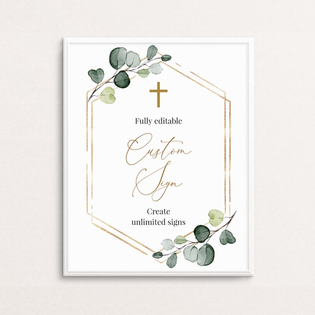 Custom Baptism Sign Template Boy or Girl Christening Custom Sign Boy ...