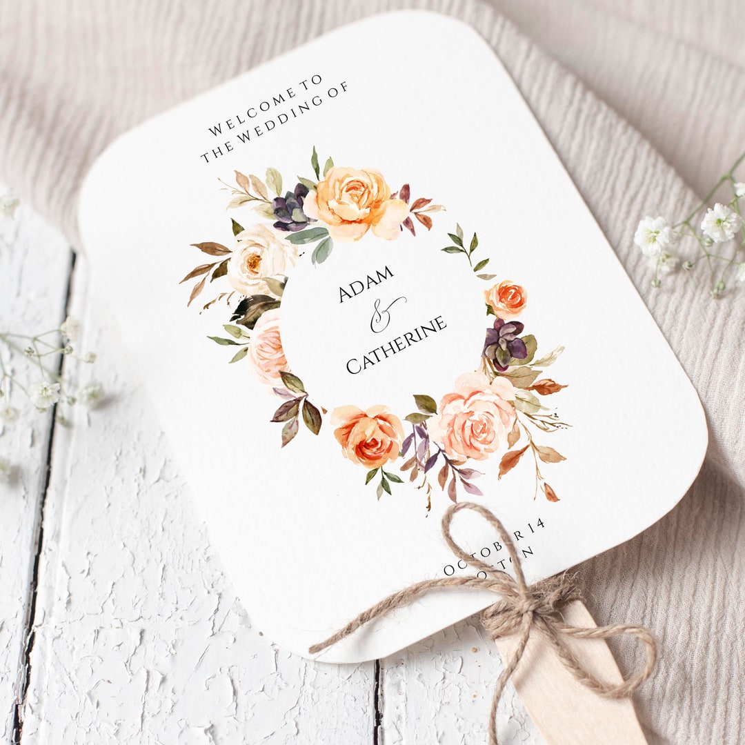 Editable Fan Program Template, Fan Wedding Program, Ceremony Program ...