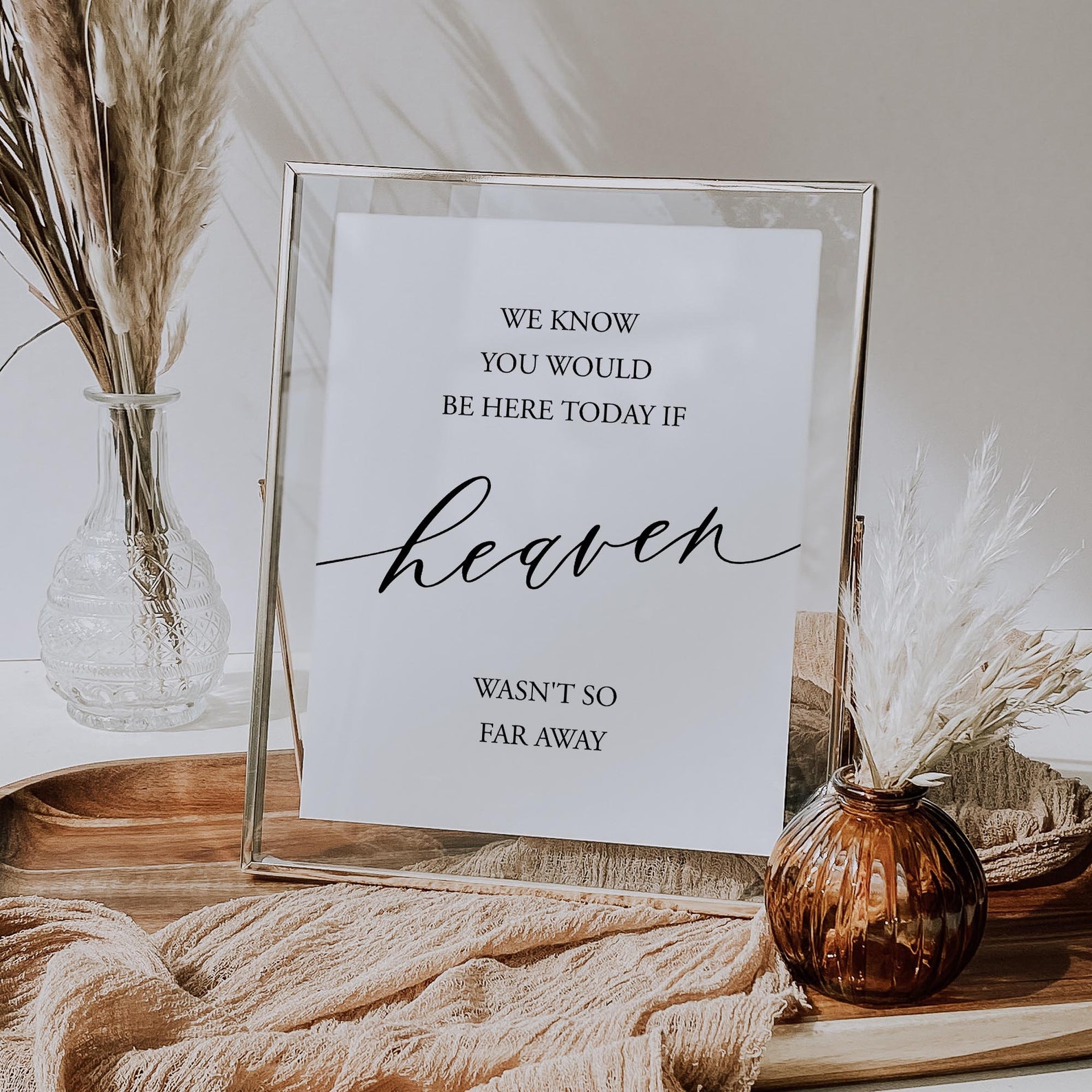 If Heaven Wasn't so Far Away Sign Minimalist in Loving Memory Sign ...