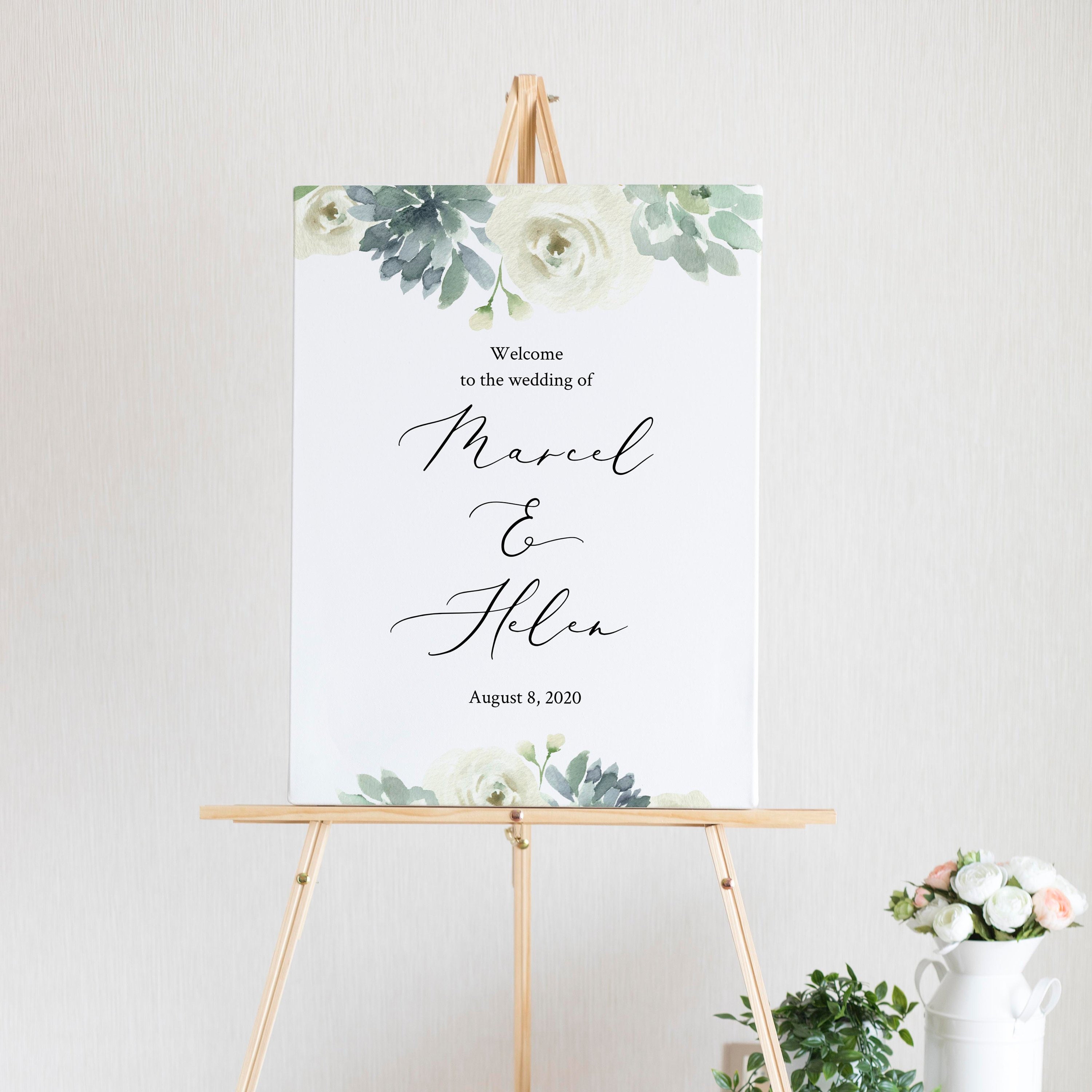 Wedding Welcome Sign Template Succulent Welcome Sign Fully | Etsy
