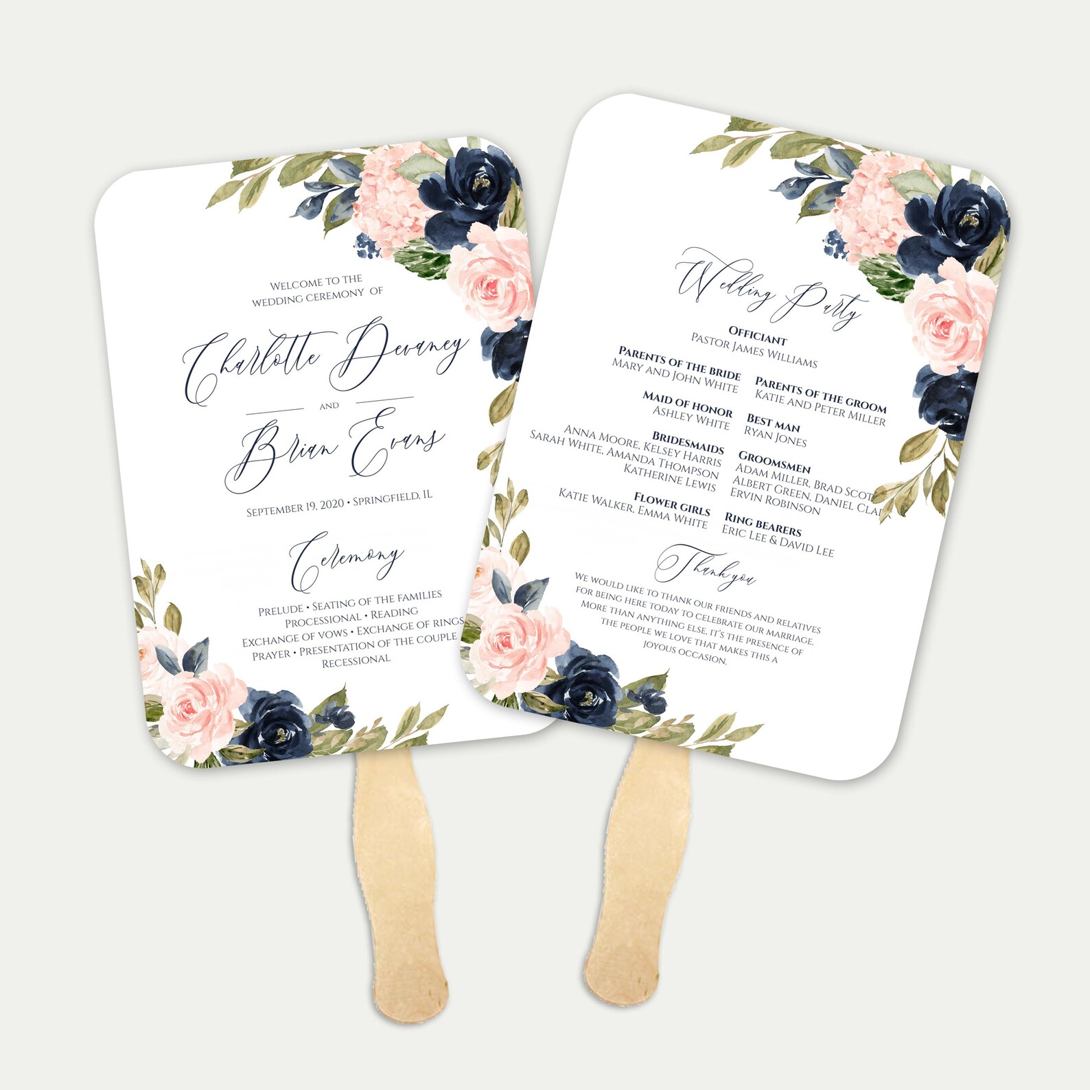 Navy Fan Program Template Download Printable Ceremony | Etsy