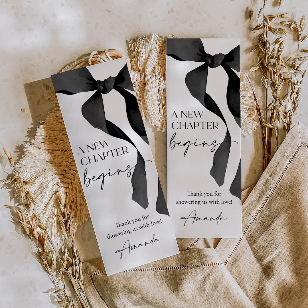 Bridal Shower Bookmark Favor Template Wedding Bookmark Favor Tag ...