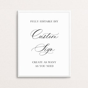 DIY Classic Custom Wedding Sign Template, Self-editable Sign, Printable ...