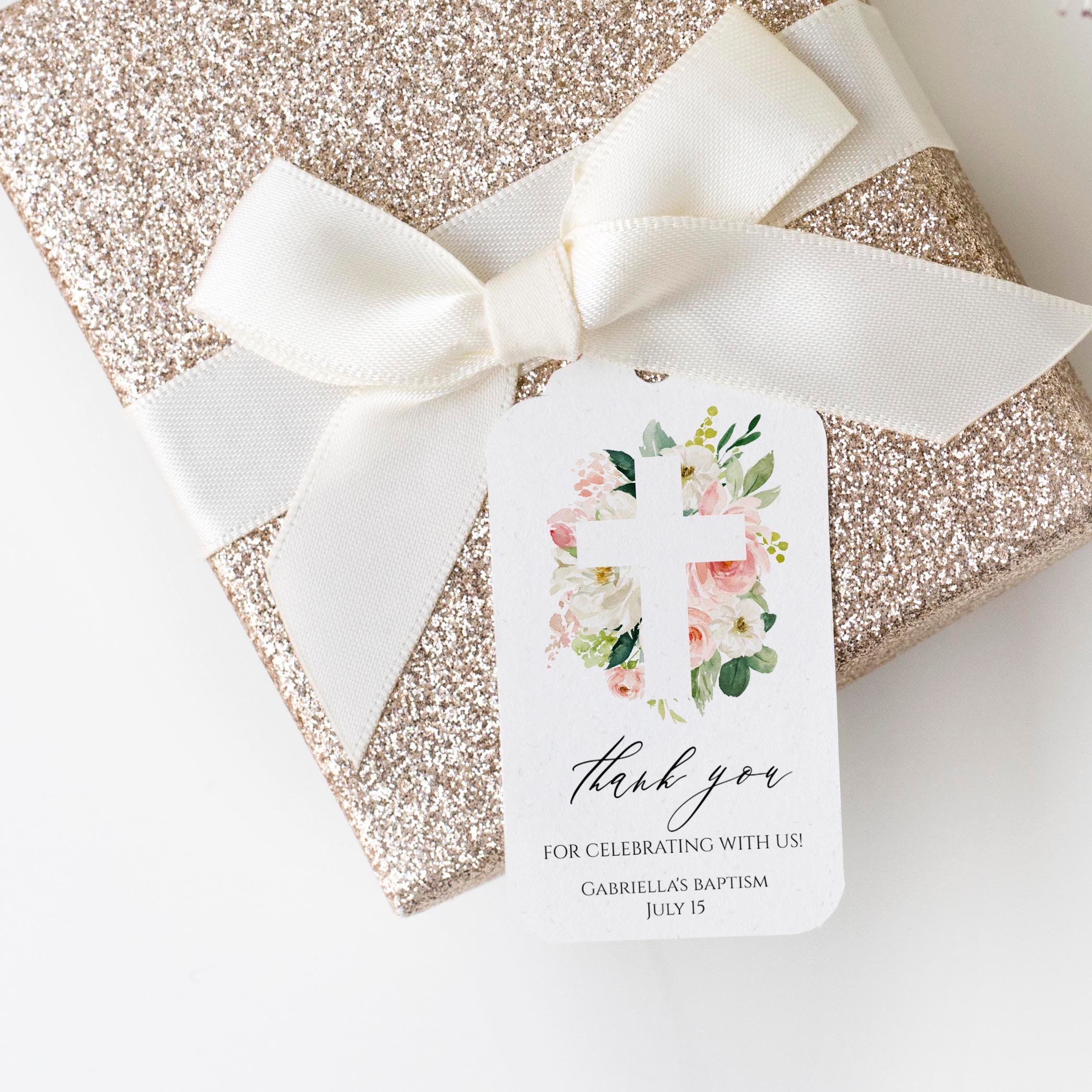 Baptism Thank You Tag Template, Instant Download, 100% Editable Text ...