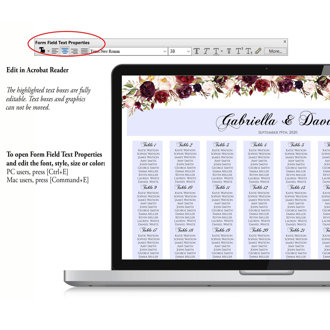 Seating Chart Landscape Seating Chart Seating Chart Poster | Etsy