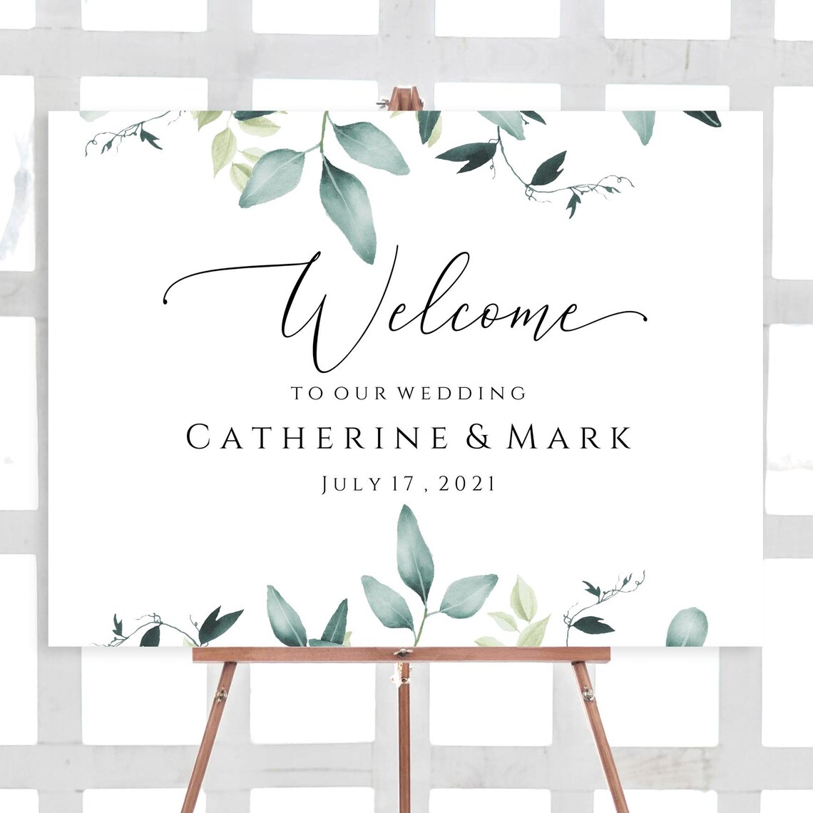 Eucalyptus Welcome Sign Template Instant Download Editable | Etsy