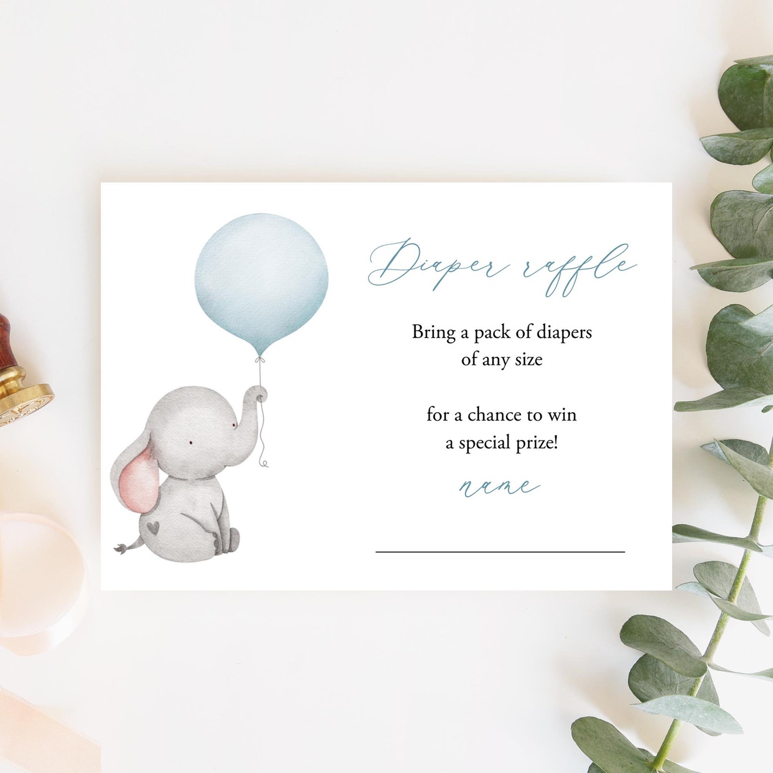 Diaper Raffle Card Insert Boy Diaper Raffle Ticket Balloon - Etsy