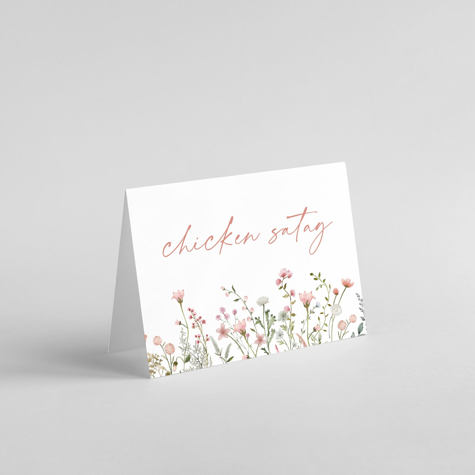 Wildflower Buffet Card Template Editable Summer Flower Food Label Girl ...