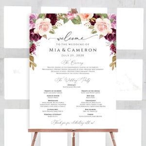 Boho Wedding Program Board, Large Wedding Program Template Download ...