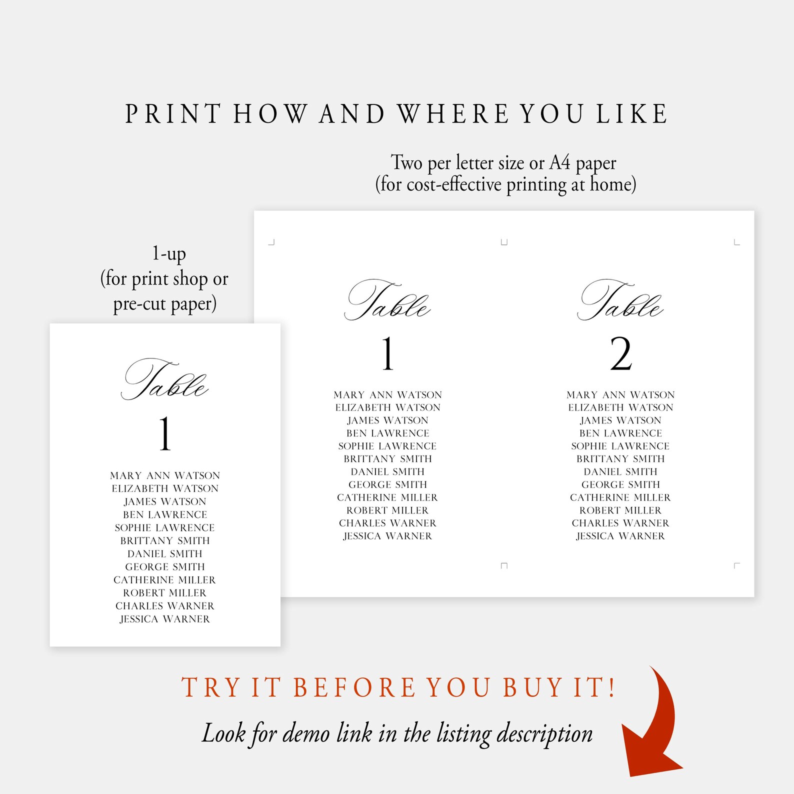 DIY Modern Seating Chart Template Editable Script Seating - Etsy