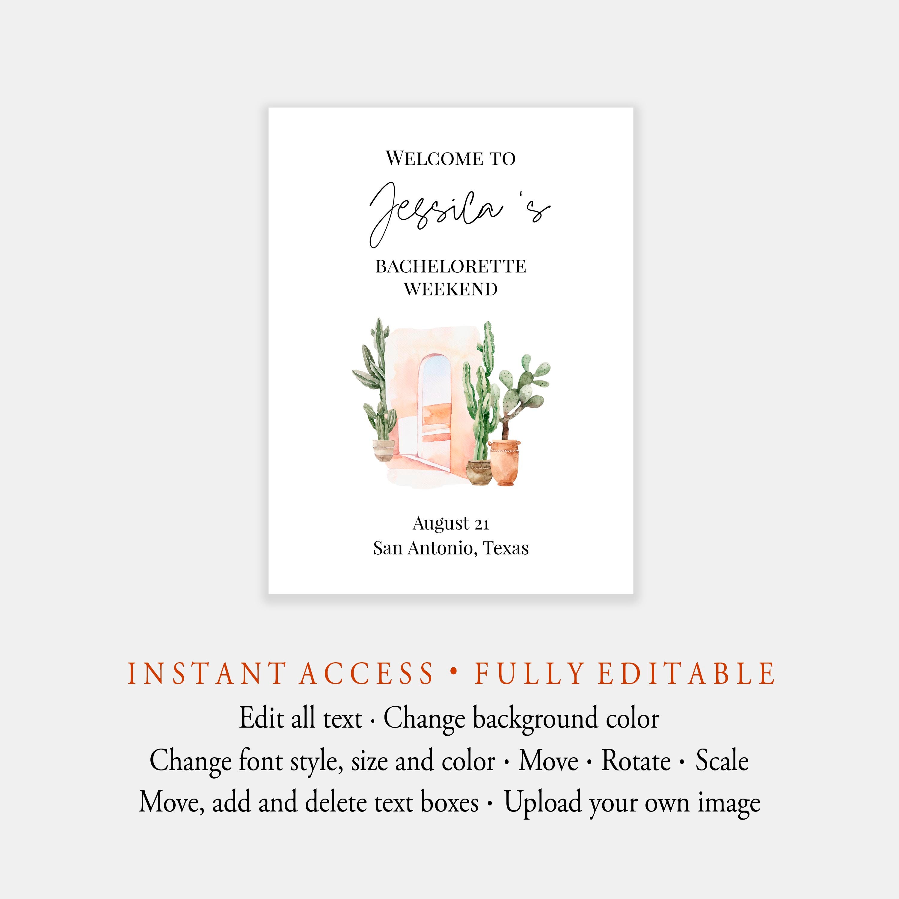 Final Fiesta Bachelorette Weekend Welcome Sign Template Girls - Etsy