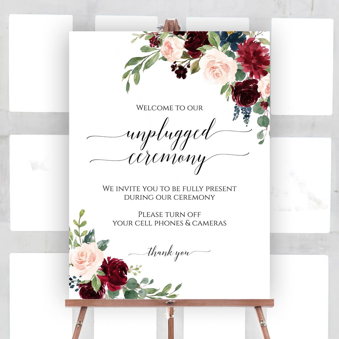 Unplugged Ceremony Sign Template Instant Download Unplugged - Etsy