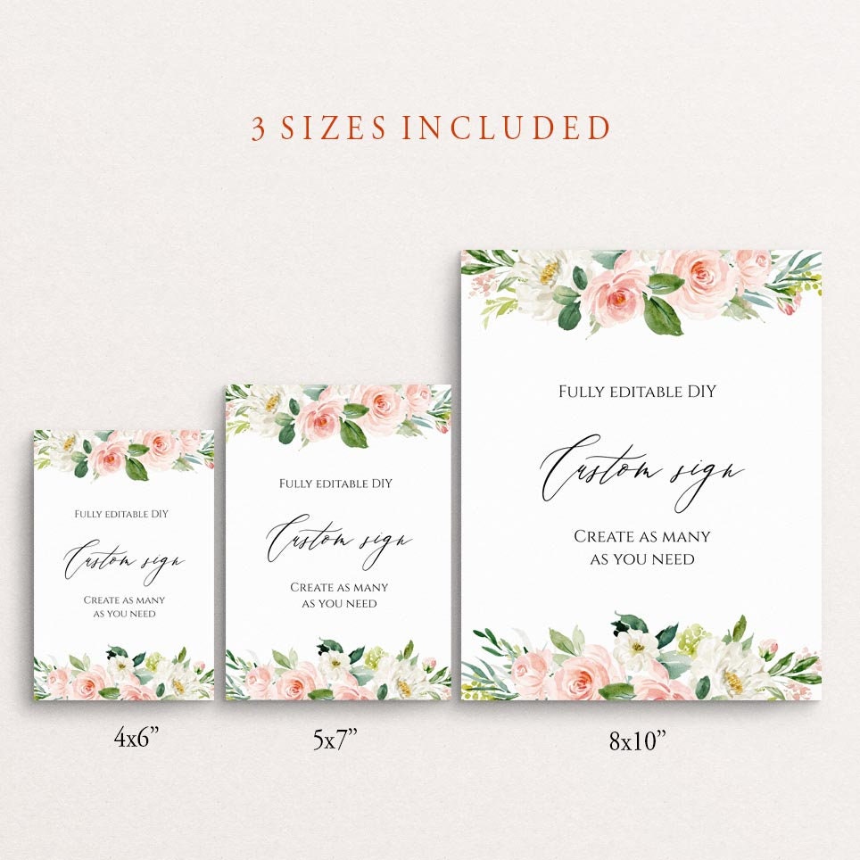 Custom Wedding Sign Template Fully Editable Templett - Etsy