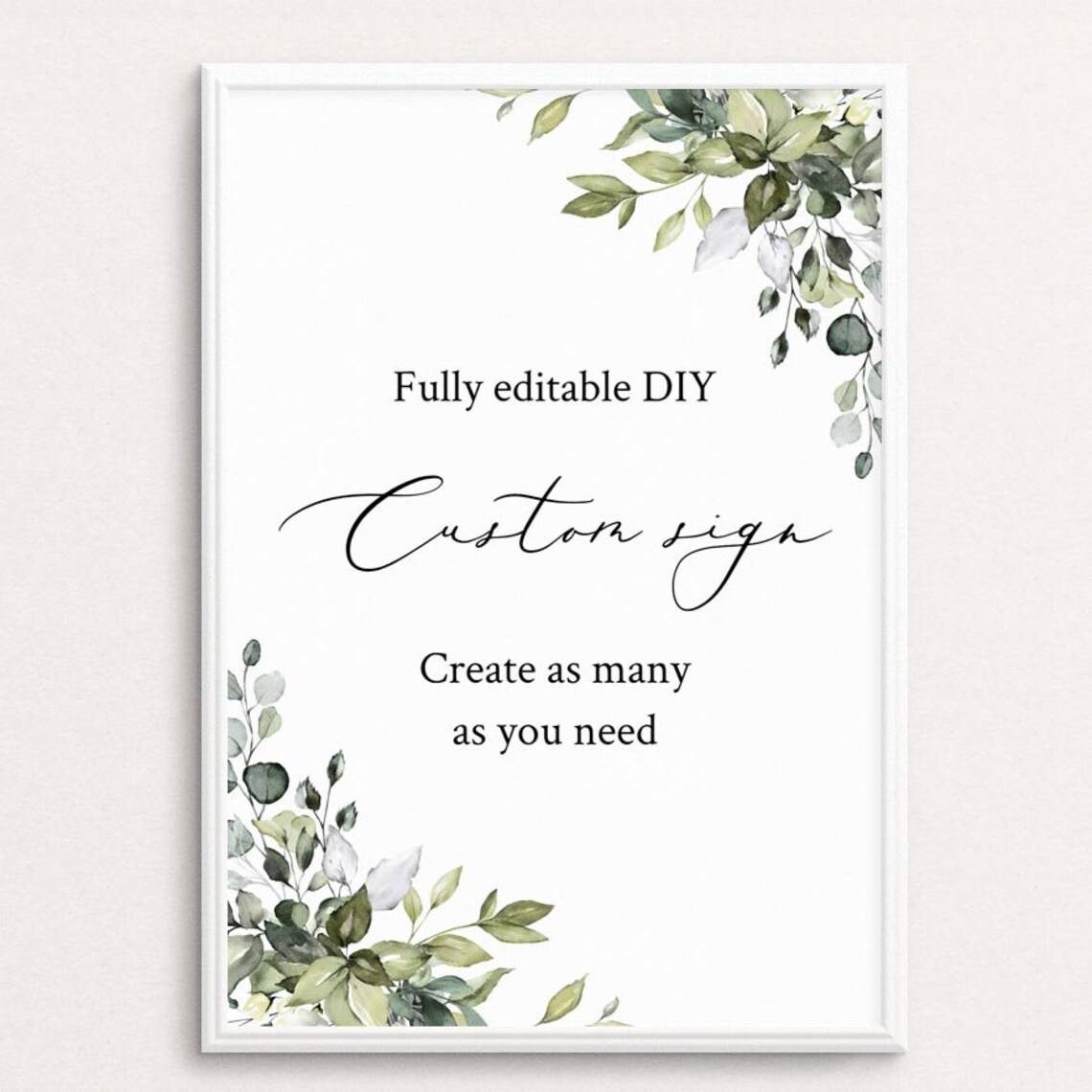 Custom Wedding Sign Template Fully Editable Templett - Etsy