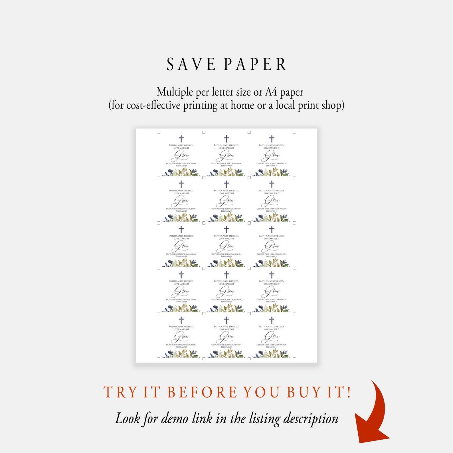 Square or Round Faith Plants the Seed Love Makes It Grow - Etsy