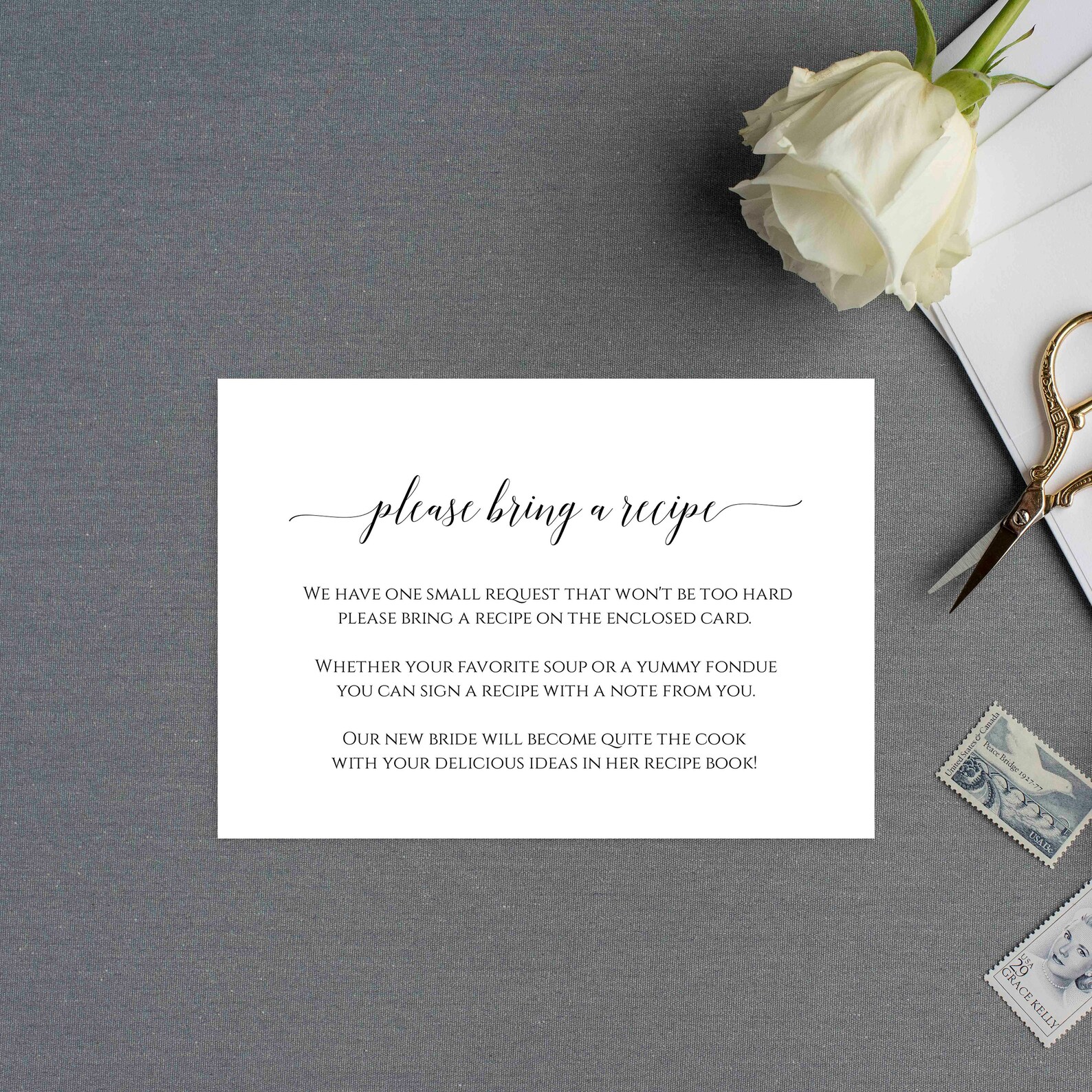 Editable Please Bring A Recipe Template, Instant Download, Bridal ...