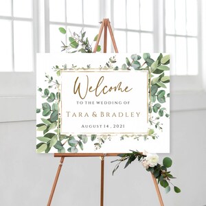 Eucalyptus Welcome Sign Template, Instant Download, Editable Foliage ...