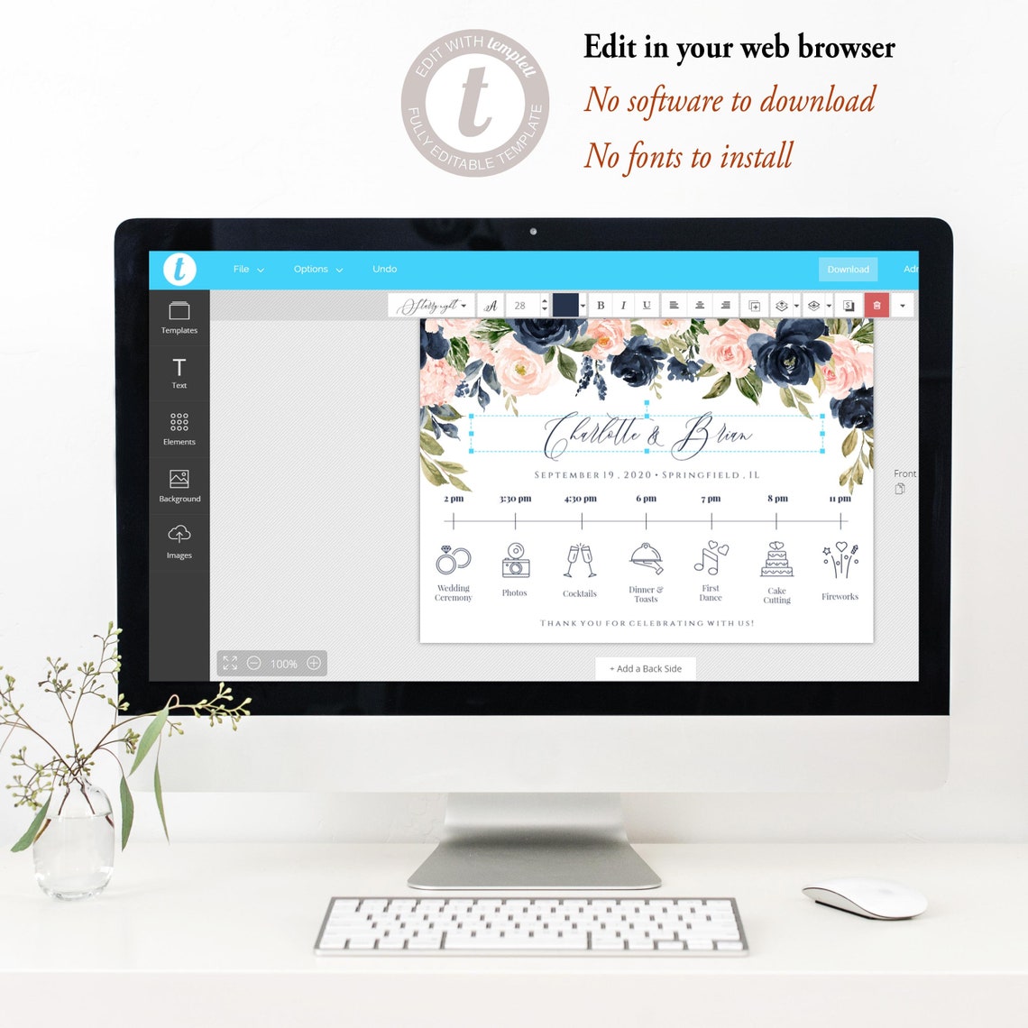 Poster Size Wedding Timeline, Large Sign, Printable Timeline, Wedding ...