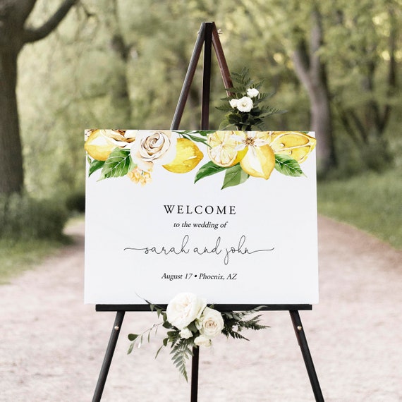 Lemon Welcome Sign Template Instant Download Editable Summer - Etsy