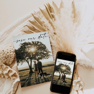 Photo Save Our Date Template Modern Wedding Announcement Download Save ...