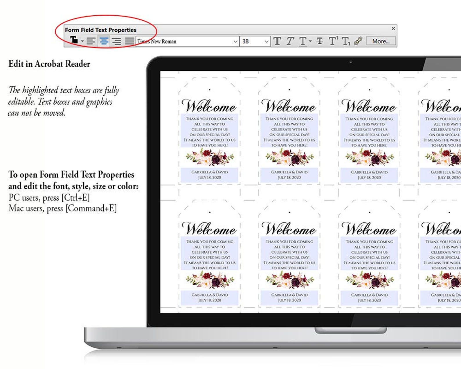 Wedding Welcome Tag Printable Welcome Tag Welcome Tag | Etsy