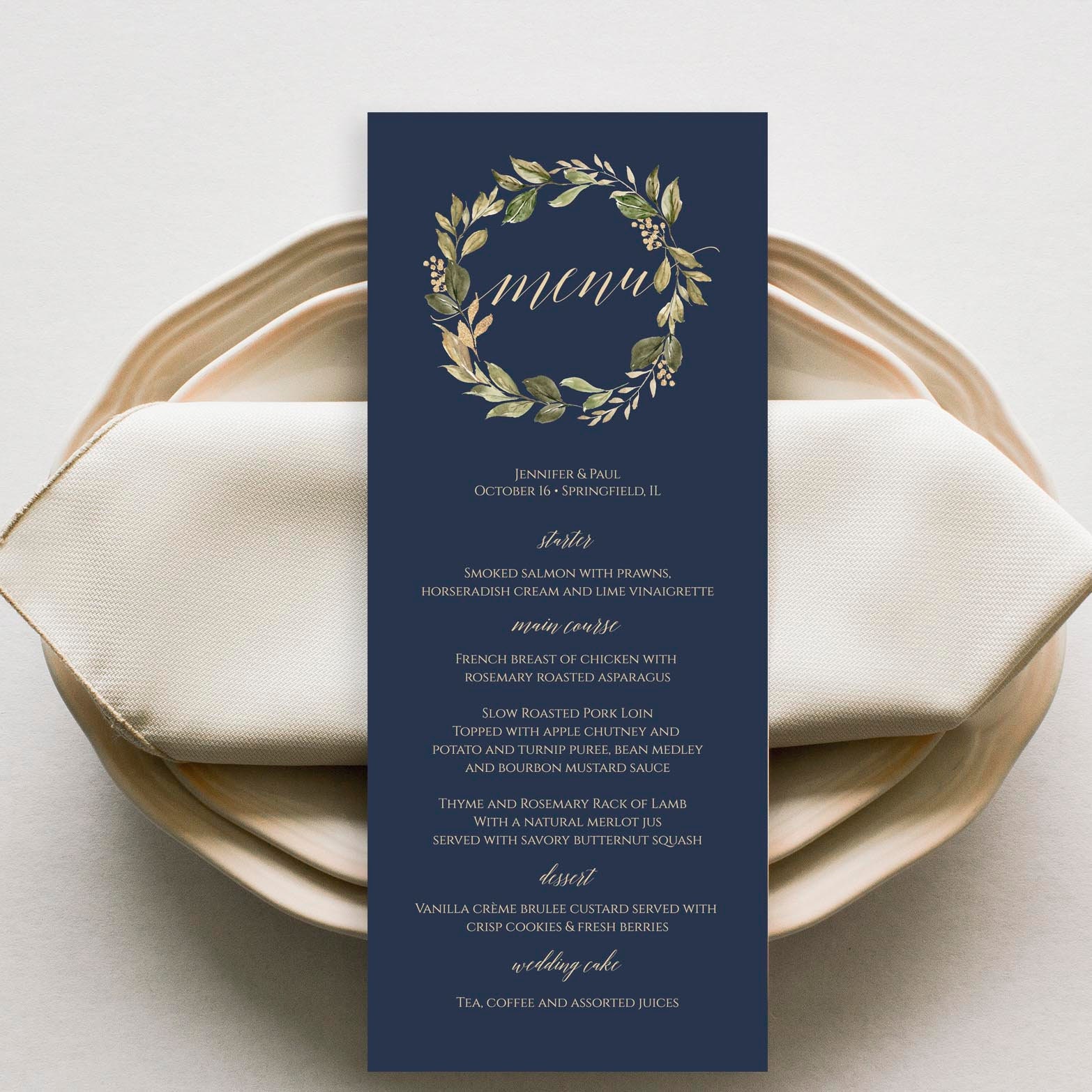 Navy and Gold Menu Template Instant Download Editable - Etsy Canada
