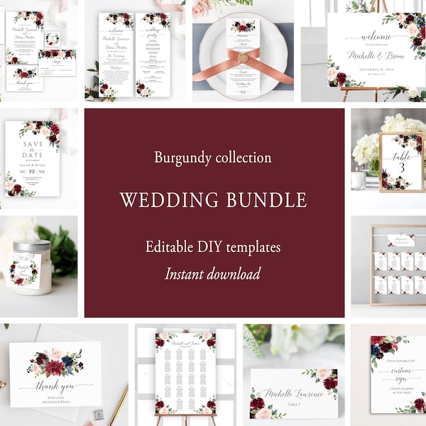 Burgundy Wedding - Etsy