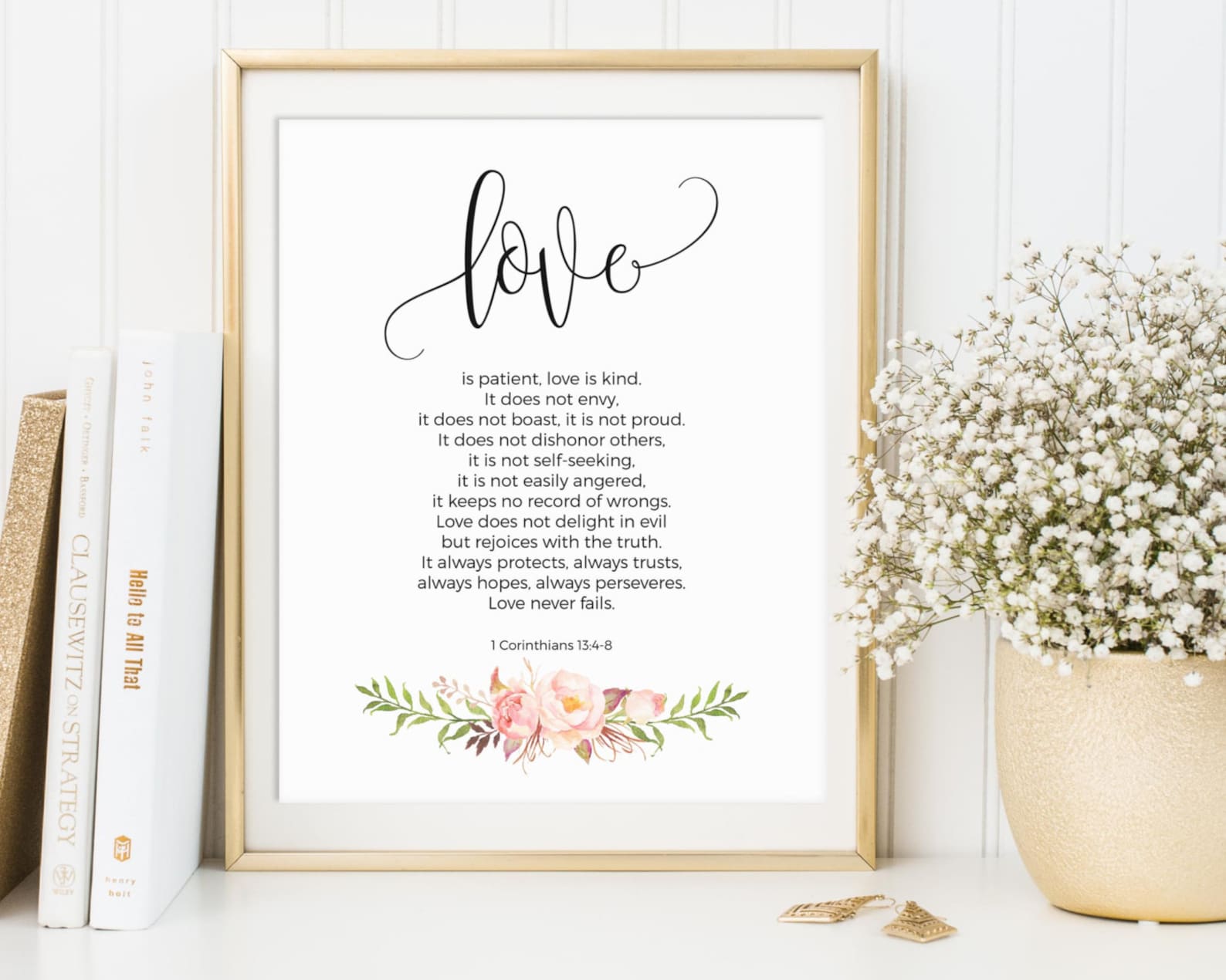 Love is Patient, Love is Kind, 1 Corinthians 13:4-8, Bible Print ...