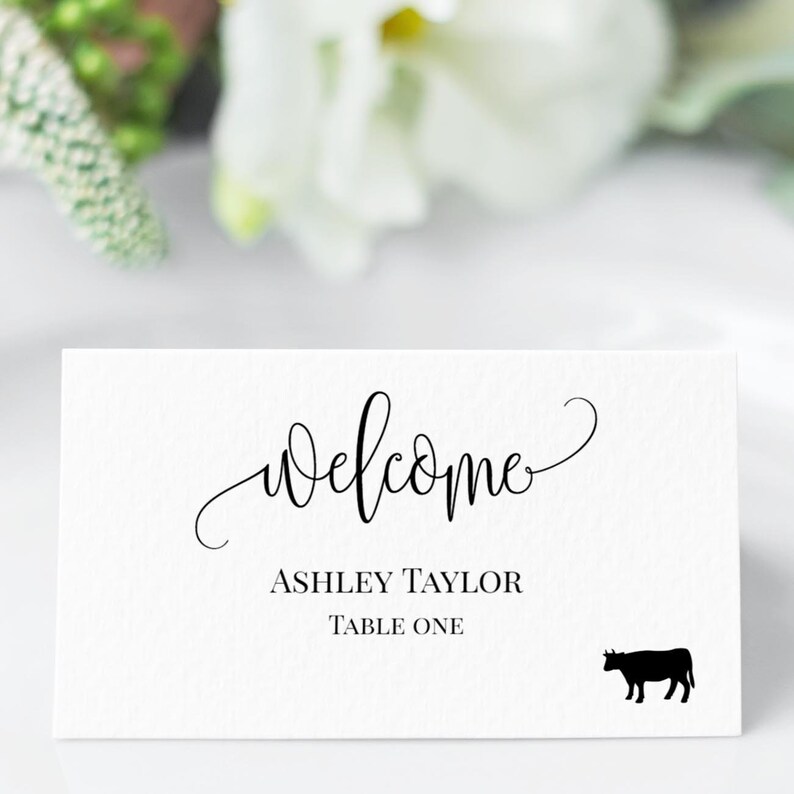 Editable Place Card Template With Meal Icons Printable - Etsy