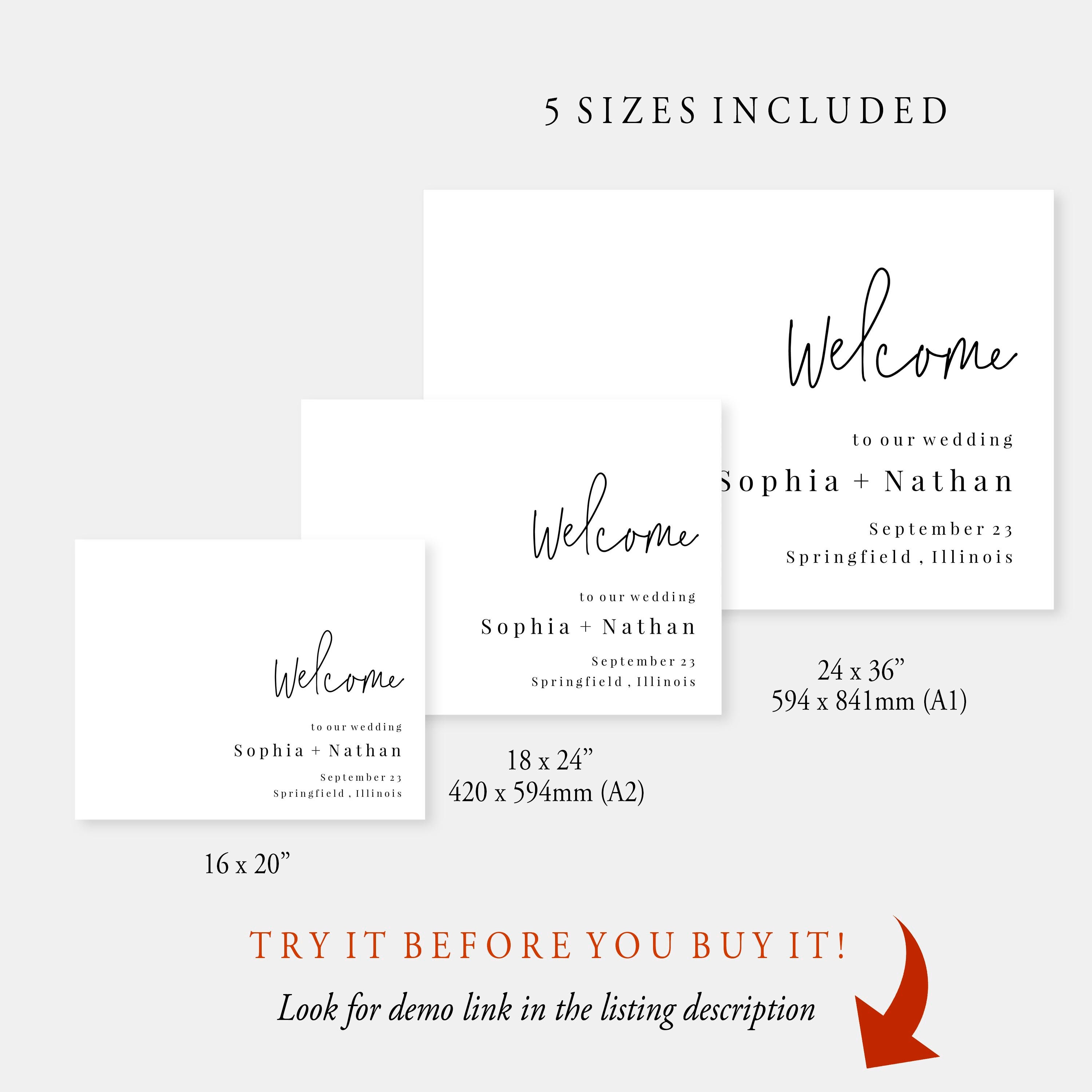 Minimalist Welcome Sign Template Instant Download Editable | Etsy