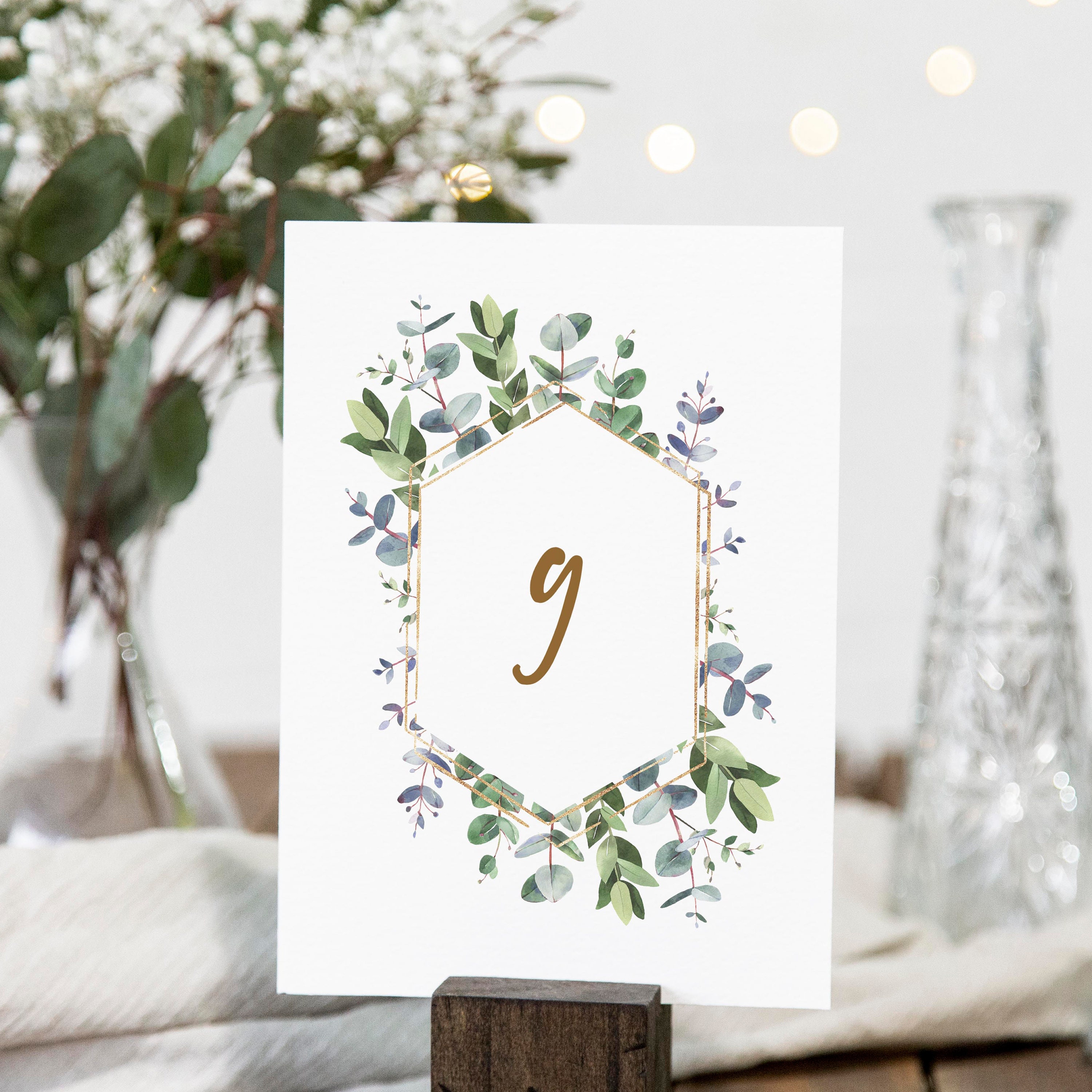 Eucalyptus Table Numbers Instant Download Printable Wedding | Etsy