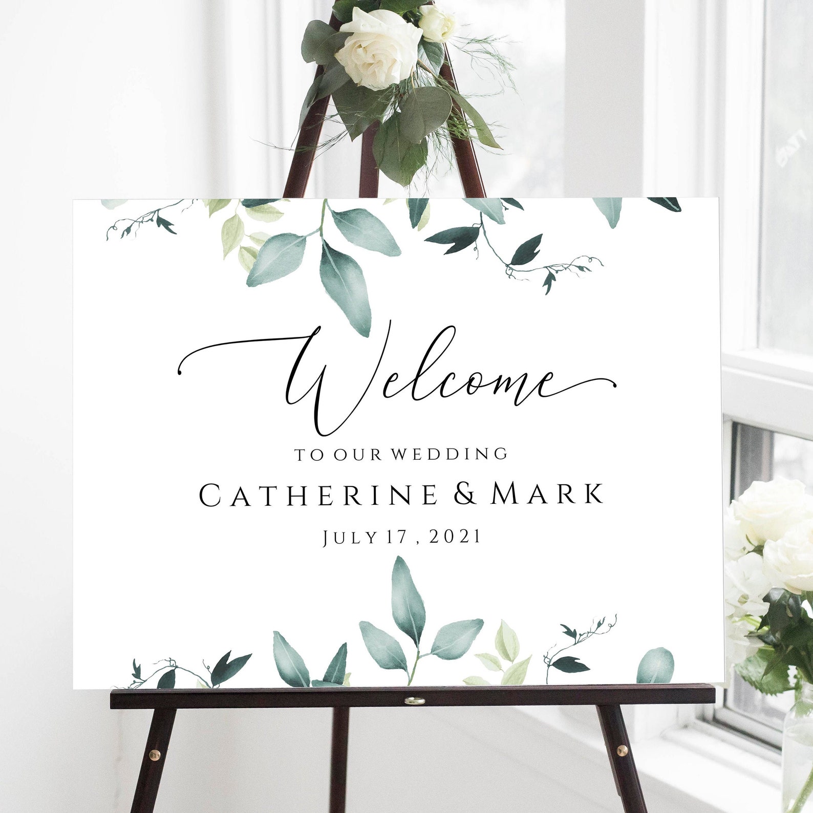 Eucalyptus Welcome Sign Template Instant Download Editable | Etsy