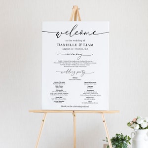 Modern Wedding Program Poster, Minimalist Wedding Program Board ...