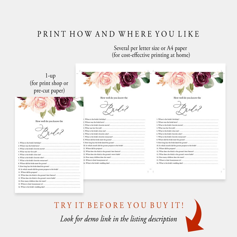 How Well Do You Know The Bride Template Instant Download | Etsy