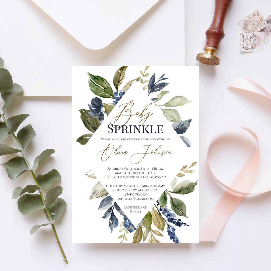 Baby Boy Sprinkle Invitation Template Download, Instant Download, 100% ...