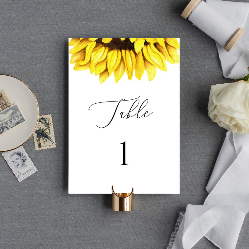 Sunflower Table Numbers - Etsy