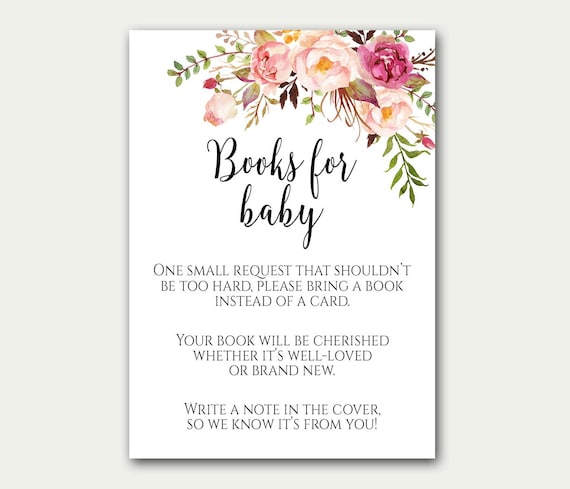 Book Request Bring A Book Instead of A Card Book Insert | Etsy