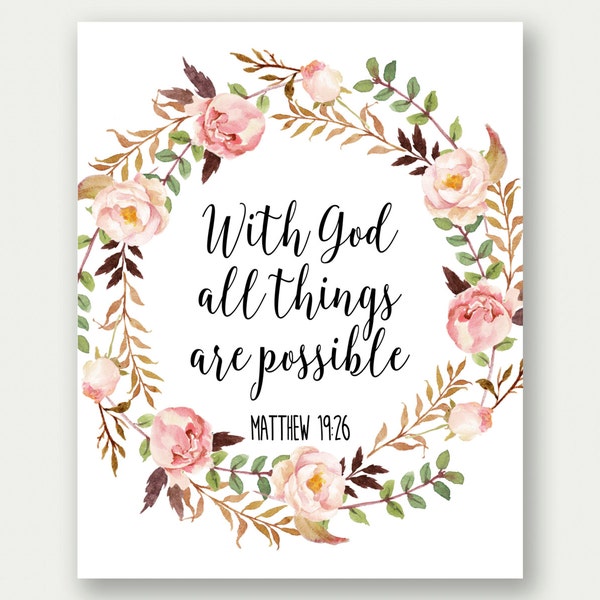 With God All Things - Etsy
