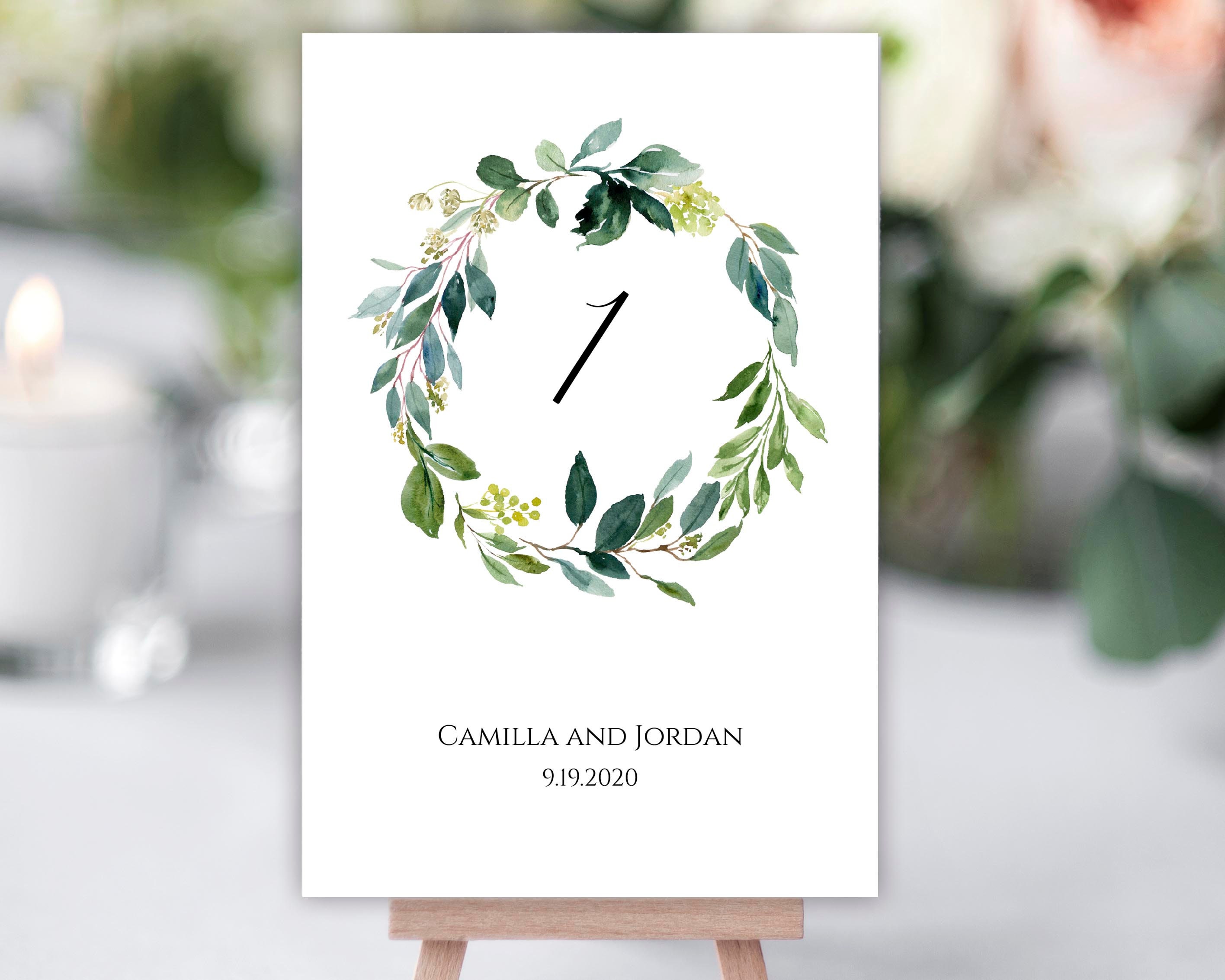 Table Number Cards Wedding Table Numbers Printable Table | Etsy