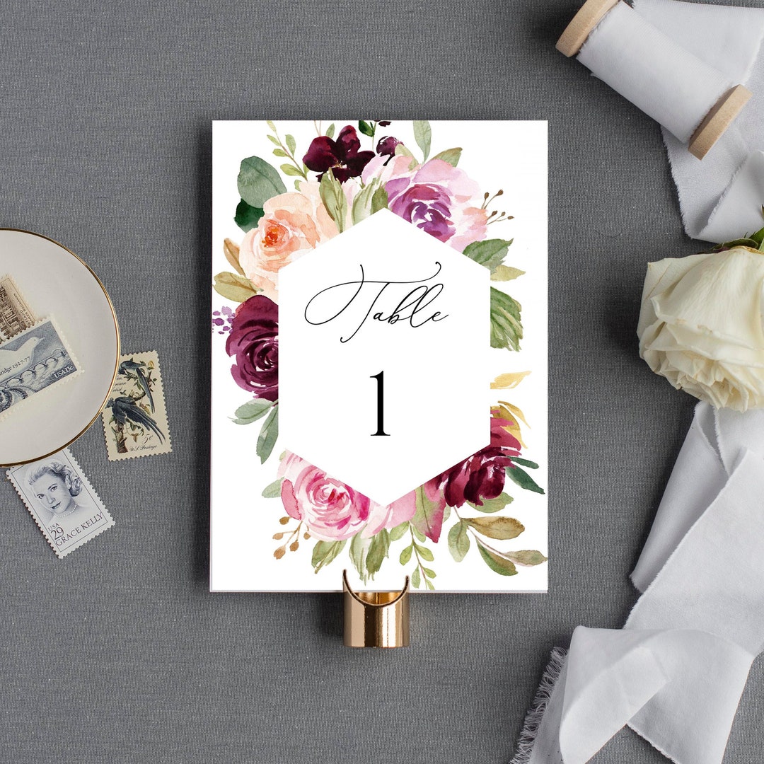 Boho Wedding Table Number Template, Instant Download, Editable Table ...