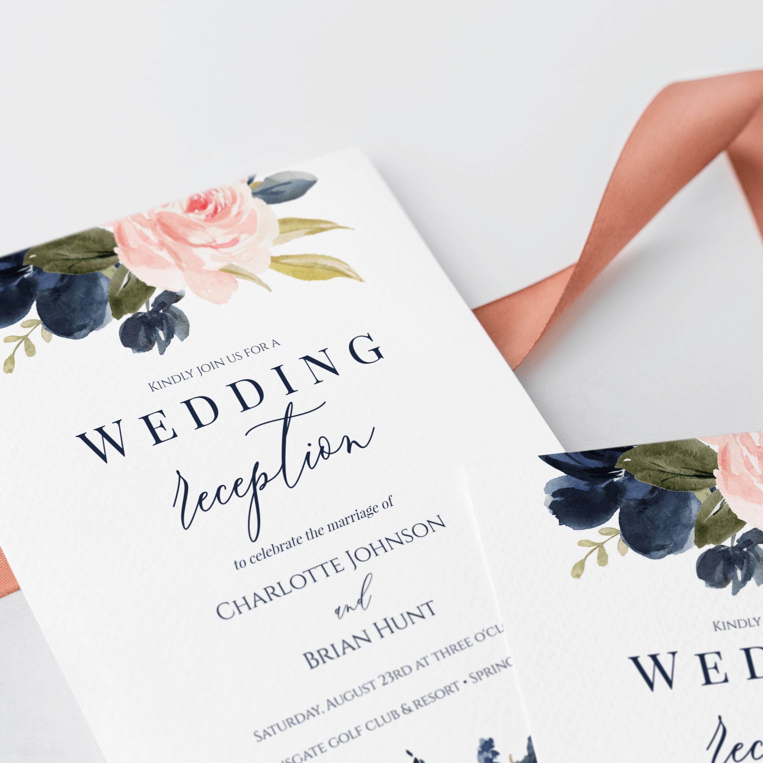 Wedding Reception Invitation Template 100% Editable Text - Etsy