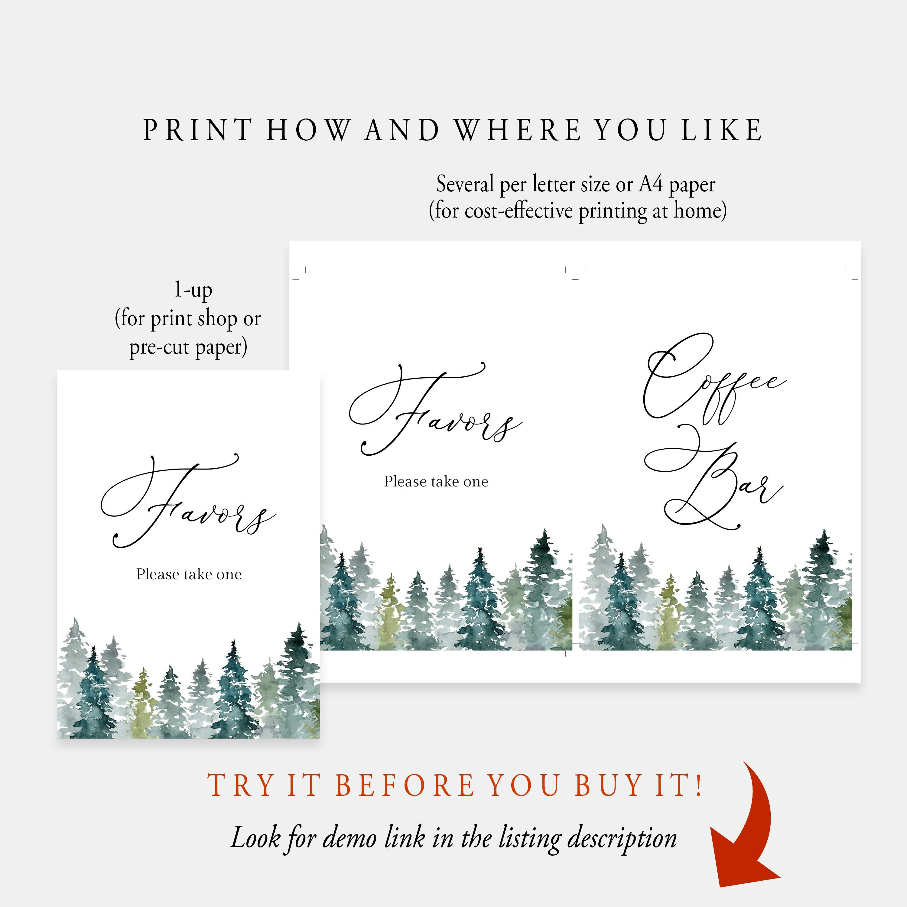 Custom Forest Wedding Sign Template Self-Editable Sign | Etsy