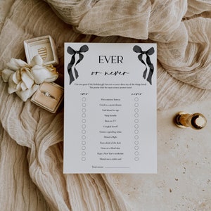 Bow Ever or Never Birthday Game Black Bow Birthday Ever or Never Game ...